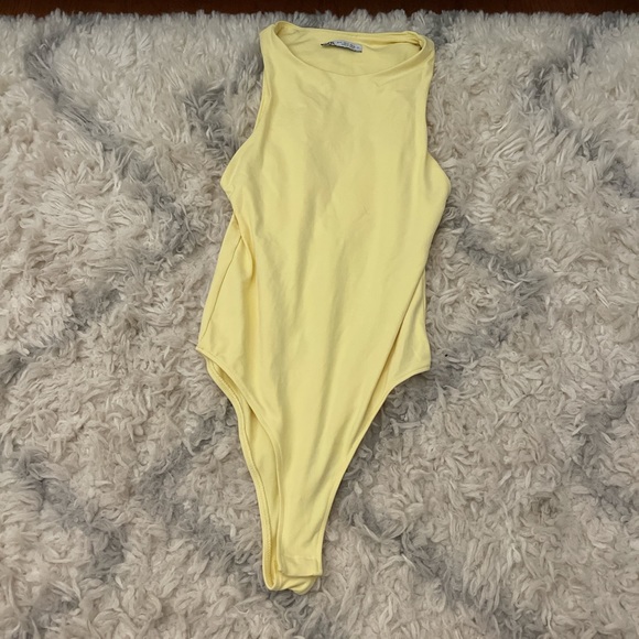 Zara | Tops | Yellow Zara Bodysuit | Poshmark
